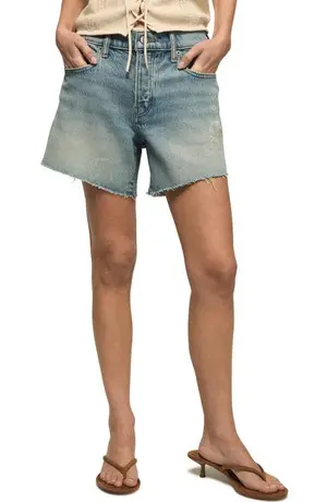Lucky Brand Floral Embroidered Denim Shorts - Heart Throb Wash