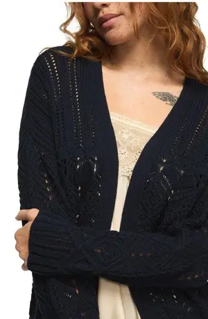 Lucky Brand Mixed Stitch Cardigan