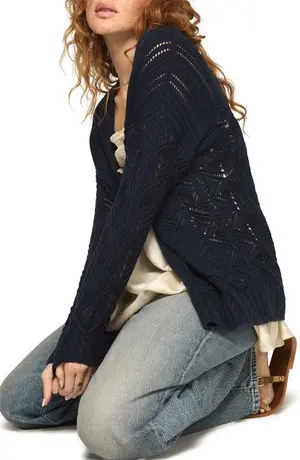 Lucky Brand Mixed Stitch Cardigan