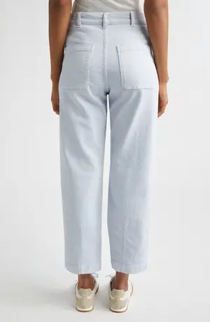 Eleventy Garment-dyed Flare Leg Bull Denim Jeans - 130 Sky Blue