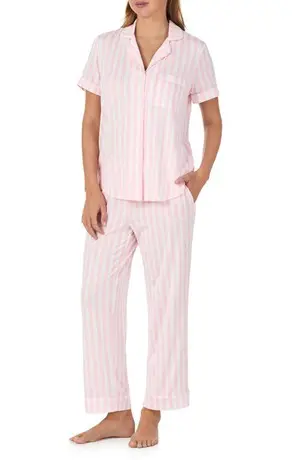 Kate Spade New York Print Crop Pajamas - Pink/white