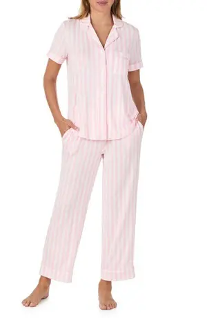 Kate Spade New York Print Crop Pajamas - Pink/white