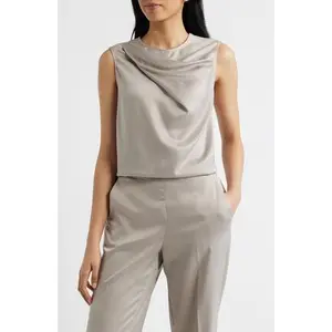 Anne Klein Asymmetric Sleeveless Cowl Neck Top