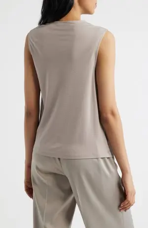 Anne Klein Asymmetric Sleeveless Cowl Neck Top