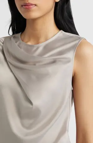 Anne Klein Asymmetric Sleeveless Cowl Neck Top