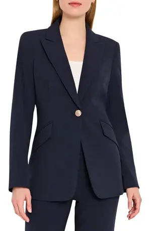 TAHARI ASL One Button Jacket - New Navy