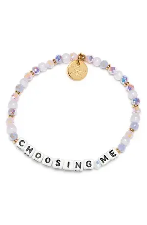 LITTLE WORDS PROJECT Choosing Me Beaded Stretch Bracelet - White
