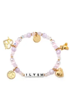 LITTLE WORDS PROJECT Ilysm Beaded Stretch Bracelet - White