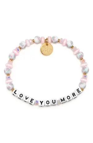 LITTLE WORDS PROJECT Love You More Beaded Stretch Bracelet - White