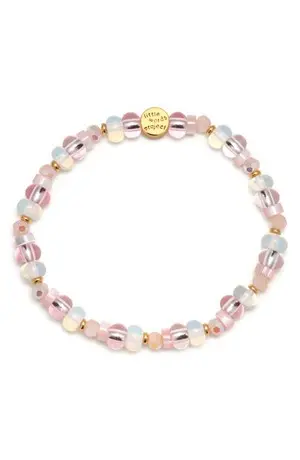 LITTLE WORDS PROJECT Cherub Valentine Beaded Stretch Bracelet - White
