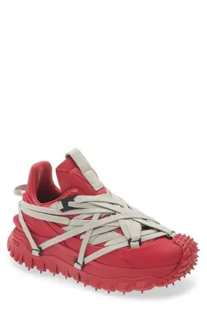 Moncler X Rick Owens Trailgrip Megalace Low Top Sneaker - Red