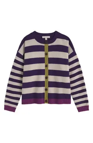 SEASALT CORNWALL Pinwell Stripe Lambswool Blend Cardigan