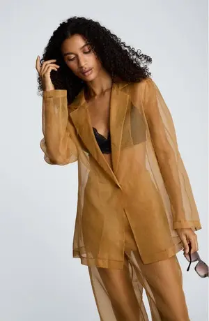 KENNETH COLE One-button Sheer Jacket