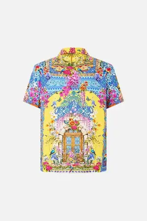 Camilla Short Sleeve Camp Collared Shirt