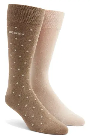 BOSS Assorted 2-pack Dress Socks - Open Brown