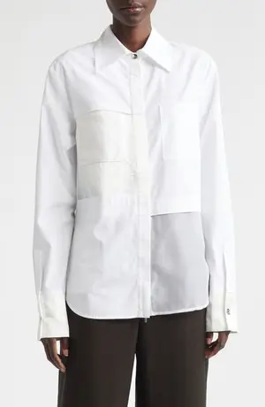 JASON WU Collage Zip-up Shirt - White