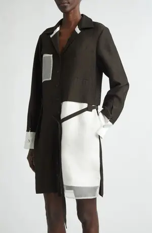 JASON WU Soft Suiting Collage Shirtdress