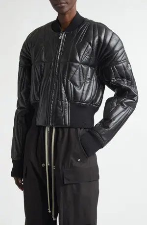 Moncler X Rick Owens Geocamo Leather Bomber Jacket