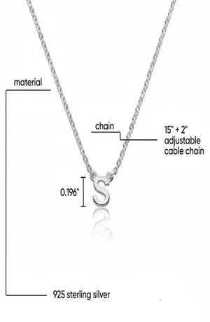 OAK & LUNA Inez Initial Necklacesterling Silver 925 - Letter J