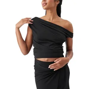 RIPE MATERNITY Rhi Off Shoulder Top - Black