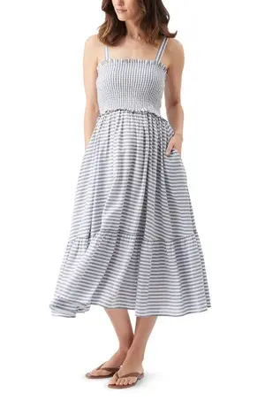 RIPE MATERNITY Sofia Stripe Dress - Indigo/white