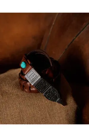 FORTELA Tess Woven Leather Belt - Brown