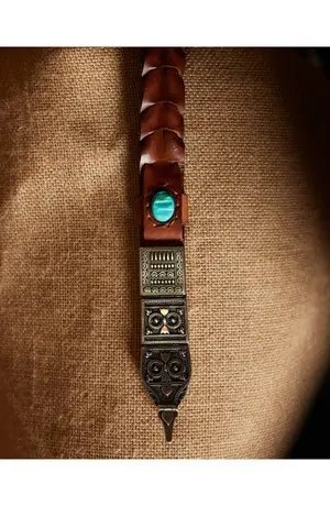 FORTELA Tess Woven Leather Belt - Brown