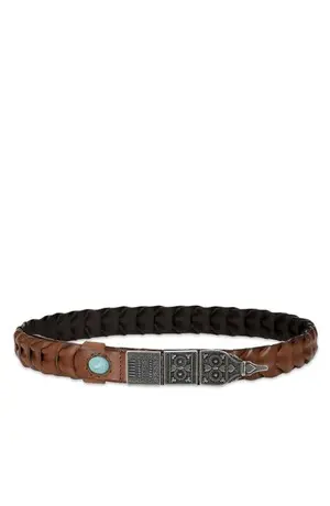 FORTELA Tess Woven Leather Belt - Brown