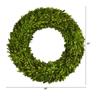 NEARLY NATURAL 24-in Preserved Boxwood Wreath