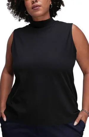 WILDFANG The Everyday Mock Neck Tank - Black