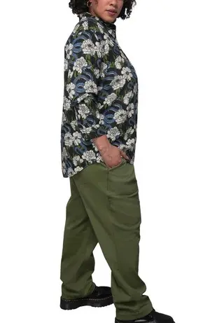 WILDFANG The Empower Long Sleeve Button-up - Garden Snake Oat