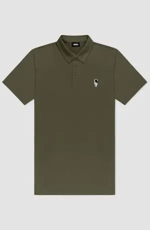 DALIX Astronaut Midweight Short Sleeve Polo Shirt - Army