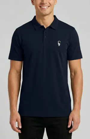 DALIX Astronaut Midweight Short Sleeve Polo Shirt - Navy