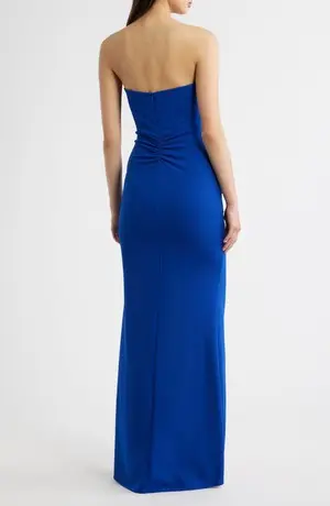 EMERALD SUNDAE Strapless Cateye Corset Gown - Royal