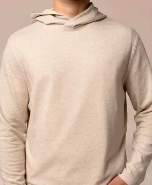 ASHWORTH GOLF Terry Twillback Hoodie - Oatmeal Heather