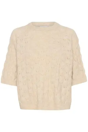 KAFFE Malene Half Sleeve Pullover - Feather Gray Melange