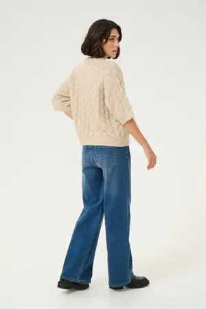KAFFE Malene Half Sleeve Pullover - Feather Gray Melange