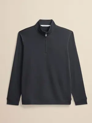 ASHWORTH GOLF Terry Twillback 1/4 Zip Performance Top - Black