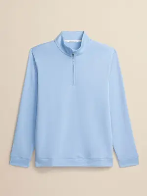 ASHWORTH GOLF Terry Twillback 1/4 Zip Performance Top - Chambray
