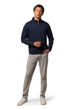 ASHWORTH GOLF Terry Twillback 1/4 Zip Performance Top - Driver Navy