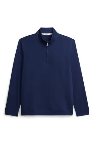 ASHWORTH GOLF Terry Twillback 1/4 Zip Performance Top - Driver Navy