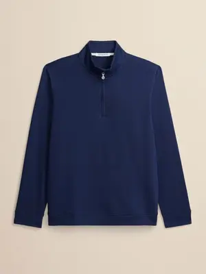 ASHWORTH GOLF Terry Twillback 1/4 Zip Performance Top - Driver Navy