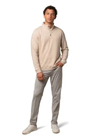 ASHWORTH GOLF Terry Twillback 1/4 Zip Performance Top - Oatmeal Heather