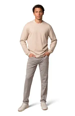 ASHWORTH GOLF Terry Twillback Crewneck - Oatmeal Heather