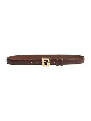 Gerard Darel Le Lauren Slim Leather Belt - Coffee