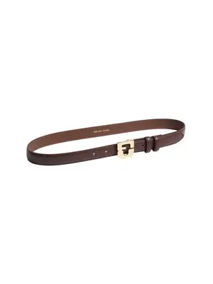 Gerard Darel Le Lauren Slim Leather Belt - Coffee