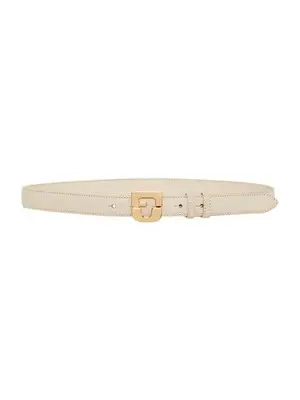 Gerard Darel Le Lauren Slim Leather Belt - Ecru