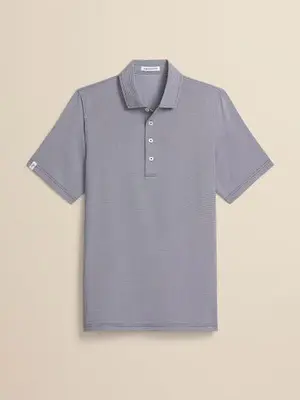 ASHWORTH GOLF Houndstooth Polo - Driver Navy/white
