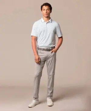 ASHWORTH GOLF All In Polo - White/poseidon/atlantis