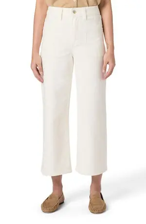 Paige Anessa High Waist Ankle Wide Leg Jeans - Tonal Ecru